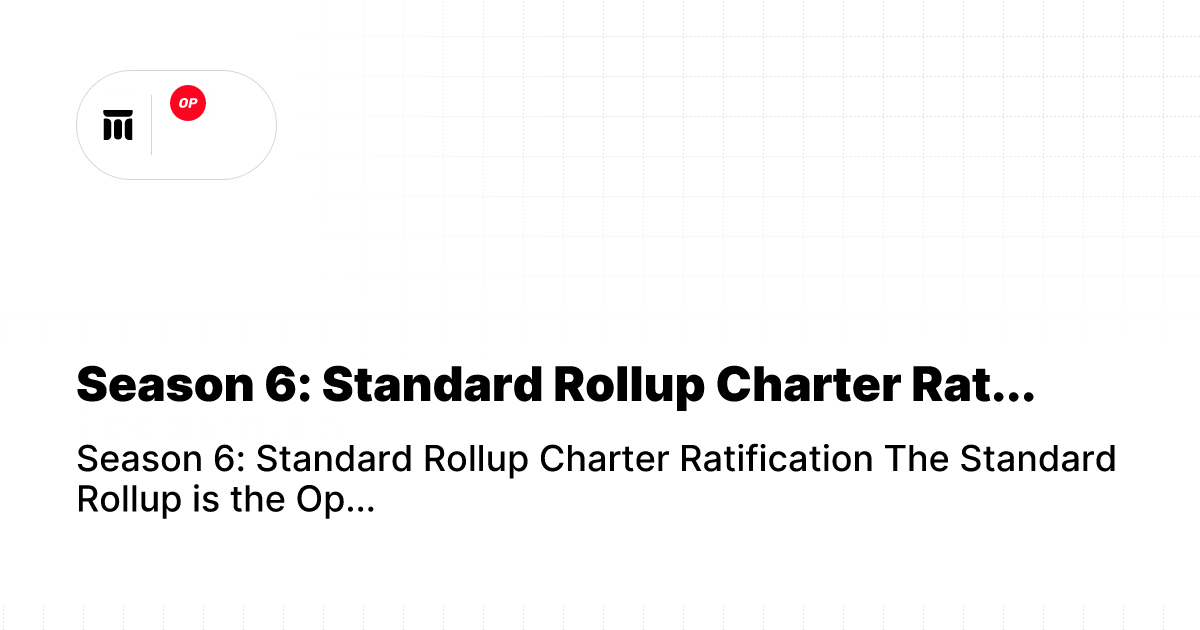Season 6: Standard Rollup Charter Rat...